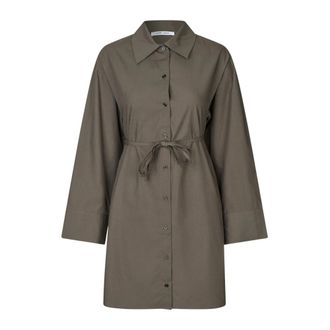 Sams&oslash;e & Sams&oslash;e L&auml;ssiges Hemdkleid mit Knopfverschluss - - Dresses - Damen - Gr&uuml;n - S