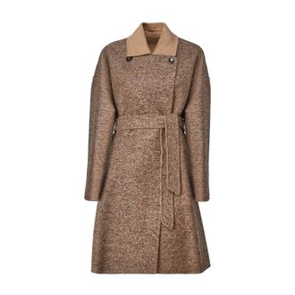 Max Mara Reversible Cocoon Mantel Braun Tweed-Optik - - Coats - Damen - Braun - XS