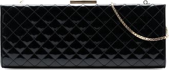 Ferragamo Hobo Bags - Quilted Patent Clutch with Chain - Gr. unisize - in Schwarz - f&uuml;r Damen