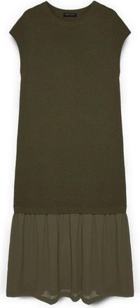 Fiorella Rubino Femme, Robes, Vert, Taille: 38 FR Longue robe en maille avec volant