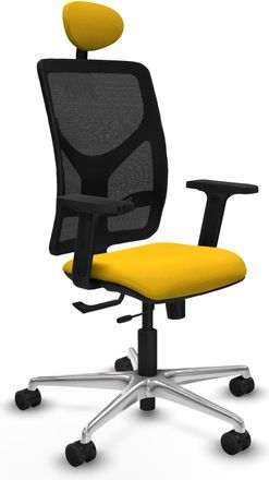 Piqueras y Crespo B&uuml;rostuhl mit Rollen, 2D-Armlehnen, h&ouml;henverstellbare Lendenwirbelst&uuml;tze und festes Kopfteil, ausgestattet mit Syncro/Traslack und Schneideschaum, Sch