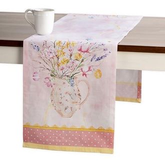 Maison d'Hermine Maison dHermine Chemin de table d&eacute;coratif 100 % coton lavable pour d&icirc;ner de vacances, mariage, f&ecirc;te pr&eacute;natale et repas, motif de P&acirc;ques Easter Zest - 