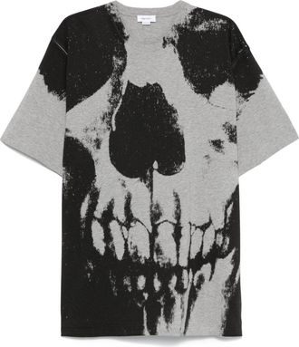 Alexander McQueen t-shirt à motif tête de mort - Gris
