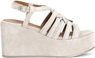 Cafènoir Sandales Compensées En Daim, Pour Femme, Couleur Beige, Taille 36