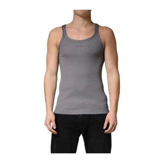 Dolce & Gabbana Homme, Tops, Gris, Taille: M D&eacute;bardeur T-shirt &agrave; col rond sans manches