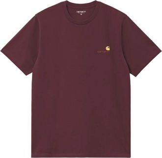 Carhartt Work in Progress Homme, Tops, Brun, Taille: XL S/S American Script T-Shirt