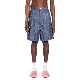 Marni Frayed Sun Motif Cargo Shorts