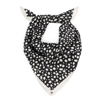 Kazar Foulard en Soie &agrave; Pois - Femme - Accessoires - Noir - Taille: ONE Size