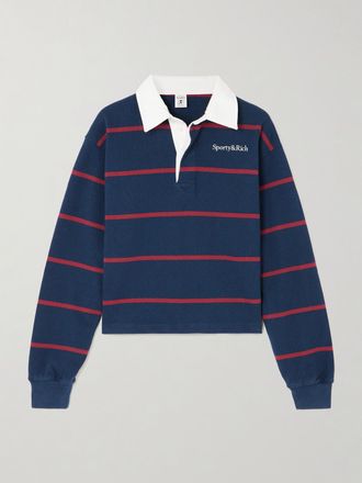 Sporty & Rich Polo En Coton &Agrave; Rayures Et &Agrave; Broderie - Multicolore