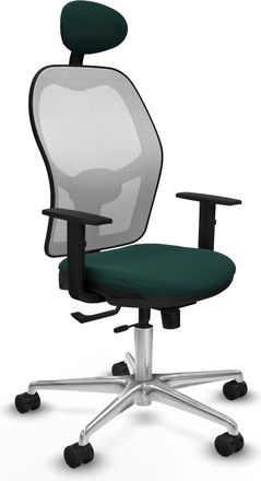 Piqueras y Crespo B&uuml;rostuhl mit 1D-Armen, h&ouml;henverstellbare Lendenwirbelst&uuml;tze und festes Kopfteil, ausgestattet mit Syncro/Traslack und injiziertem Schaumstoff, Wei&szlig; /