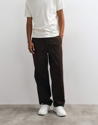 Calvin Klein Jeans Pantalon chino droit en coton style ann&eacute;es 90 - Marron