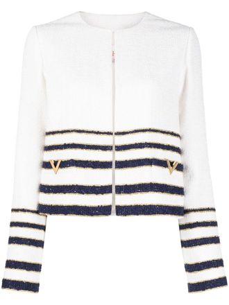 Valentino Garavani veste Marini&egrave;re en tweed - Blanc