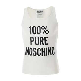 Moschino Geripptes Tanktop in Wei&szlig; - - Tops - Herren - Wei&szlig; - L
