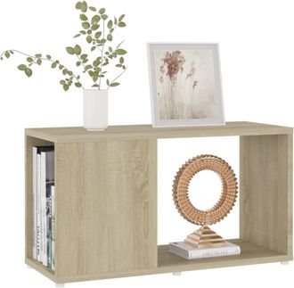 tidyard TV Schrank Lowboard TV Möbel Tisch Board Sideboard Fernsehtisch Fernsehschrank HiFi-Schrank Bücherregal Sonoma-Eiche 60x24x32cm Spanplatte