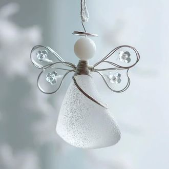 Generic Engel-Weihnachtsbaumschmuck aus Treibglas, 2D-Acryl K&uuml;sten-Weihnachtsbaumschmuck als Weihnachtsbaum-Deko & H&auml;ngeanh&auml;nger, Geschenk f&uuml;r Strandliebhaber