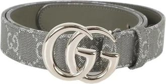 Gucci G&uuml;rtel - Belt W.30 Summer Denim Embroidered - Gr. 80 - in Grau - f&uuml;r Damen