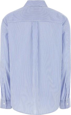 Blaze Womens Embroidered Silk Blend Catalina Shirt Sky Exterior: Cotton Camicie