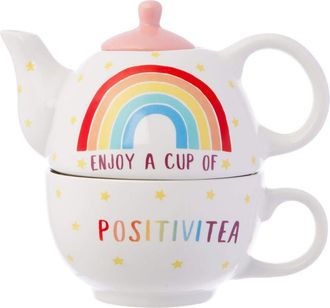 Sass & Belle Rainbow Positivitea Tea Pot Set for One