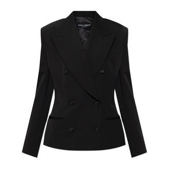 Dolce & Gabbana Femme, Vestes, Noir, Taille: 34 FR Blazer en laine avec revers ferm&eacute;s