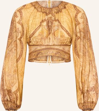 Zimmermann Cropped-Blusenshirt Wanderlust Mit Glitzergarn gelb