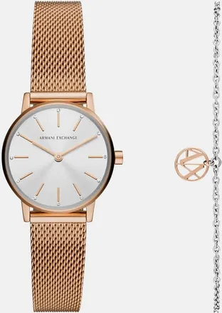 A|X Armani Exchange Montre femme à deux aiguilles en acier inoxydable - Or rose - AX7121-Doré