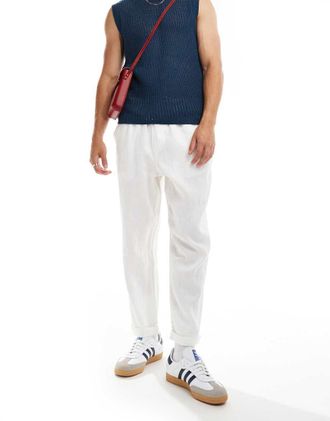 Cotton On Leinenhose in Wei&szlig;