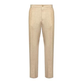 Dolce & Gabbana Homme, Pantalons, Beige, Taille: 2XL Pantalon en lin