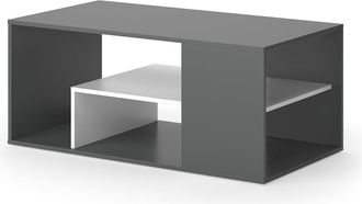 Vicco Couchtisch Edgar, Anthrazit/Weiß, 110 x 59 cm