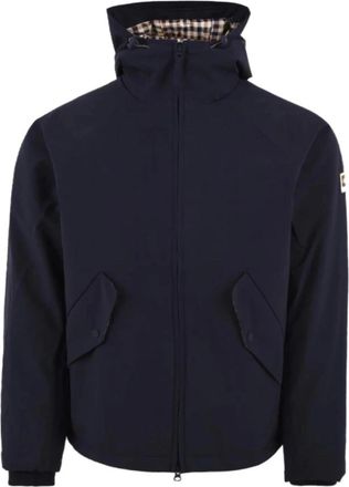 Aquascutum Homme, Vestes, Bleu, Taille: XL Shell SP Hooded Jacket