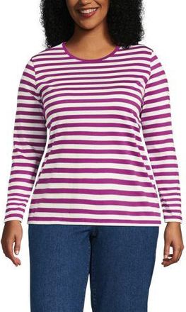Lands End Supima-Shirt, Langarm, Damen, Größe:48-50 plus, Pink, Baumwolle, by Lands End