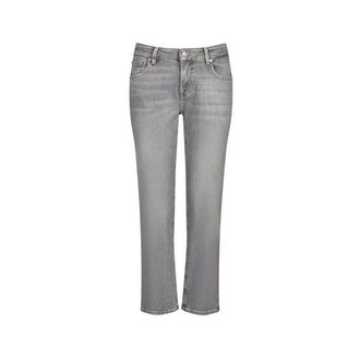 7 For All Mankind Jean cropped d&eacute;lav&eacute; en coton m&eacute;lang&eacute;