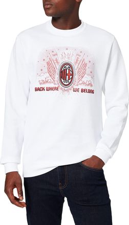 A.C. Milan Back Where We Belong Crewneck Sweatshirt Weiß XL Unisex Erwachsene Fußballfans Unisex Outdoor-Enthusiasten