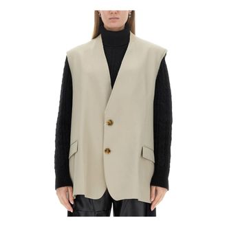 Maison Margiela Femme, Vestes, Beige, Taille: 40 FR Gilet crois&eacute;