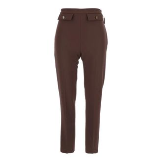 Elisabetta Franchi Femme, Pantalons, Brun, Taille: 44 FR Pantalon Marron