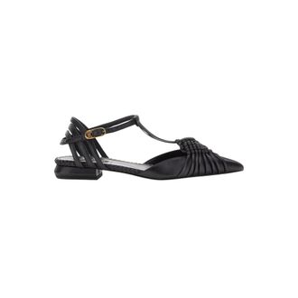 Roberto Cavalli Spitze Ballerinas mit geflochtenem Riemen - - Shoes - Damen - Schwarzk - 35 EU