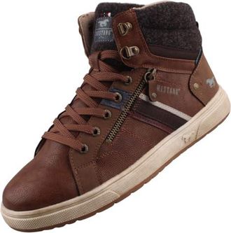 Mustang Jeans Baskets montantes pour homme, cognac, 42 EU