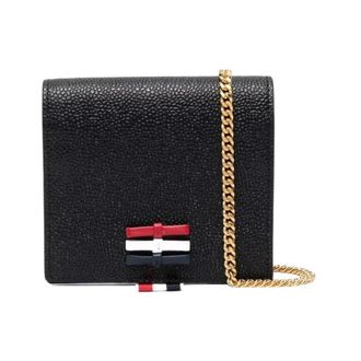 Thom Browne Kartenhalter mit Kettenriemen aus Leder - - Accessories - Damen - Schwarzk - ONE SIZE