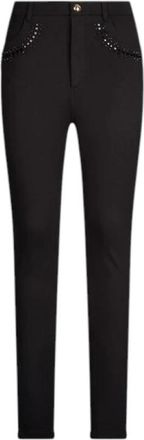 Liu Jo Femme, Pantalons, Noir, Taille: 44 FR Pantalon en jersey avec pierres fines