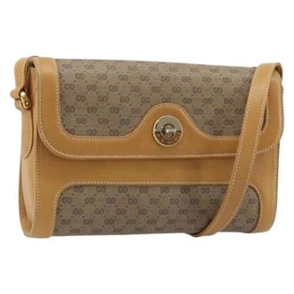 Gucci Sac bandouli&egrave;re Pre-owned Vintage Micro Small GG Canvas - Femme - Pre-owned - Beige - Taille: ONE Size