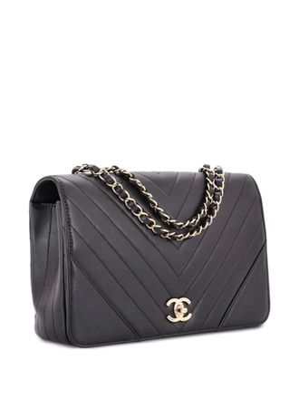 Chanel Statement Flap Bag Chevron Calfskin Medium shoulder bag - Noir