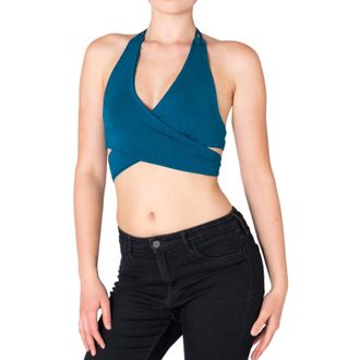 Panasiam Neckholder Crop Top Onyx, Petrol, L