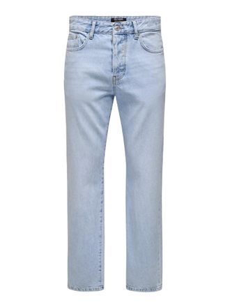 Only & Sons Herren ONSEDGE Straight Box TAI DNM CBO NOOS Jeans, Light Blue Denim, 32 W / 32 L