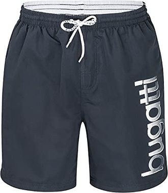Bugatti Short de bain pour homme en bleu, vert, bleu marine, rouge, noir ou turquoise, Gris foncé/anthracite (avec logo imprimé), 6XL