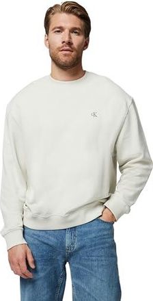 Calvin Klein Ls EU 350terry Monogram CN Swtsh Lv04rc296g Sweatshirts, White(Chalk), L Homme