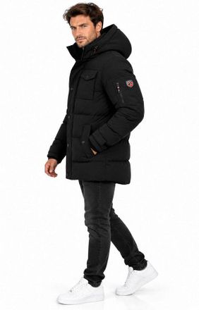 Geographical Norway Steppjacke Herren Winterjacke Steppjacke warm wattiert mit Kapuze Parka Jacke