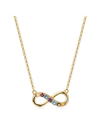 Zeeme Gemstones Collier 925/- Sterling Silber vergoldet Infinity