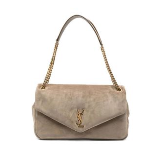 Saint Laurent Large Calypso Logo-plaque Suede Shoulder Bag