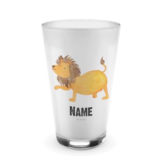 Mr. & Mrs. Panda Personalisiertes Glas Sternzeichen Löwe - Personalisierte Geschenke, Geburtstag August, Cocktailglas Mit Gravur, Geschenk Juli, Dekoratives, Bierglas,