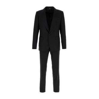 Dolce & Gabbana Eleganter Schwarzer Wollanzug - - Suits - Herren - Schwarzk - S