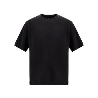 Herno Homme, Tops, Noir, Taille: XL T-shirt Col Rond Noir Effet Tricot